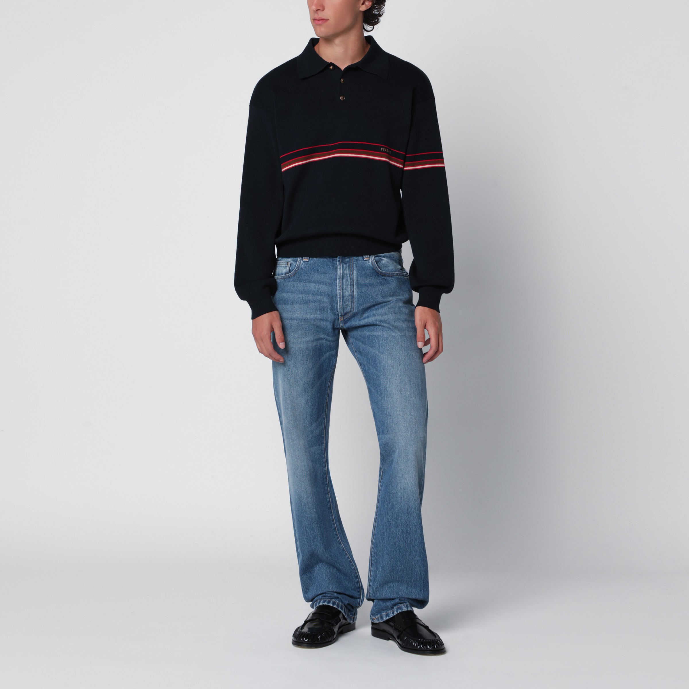 VERSACE Versace Medium Blue Washed Denim Jeans
